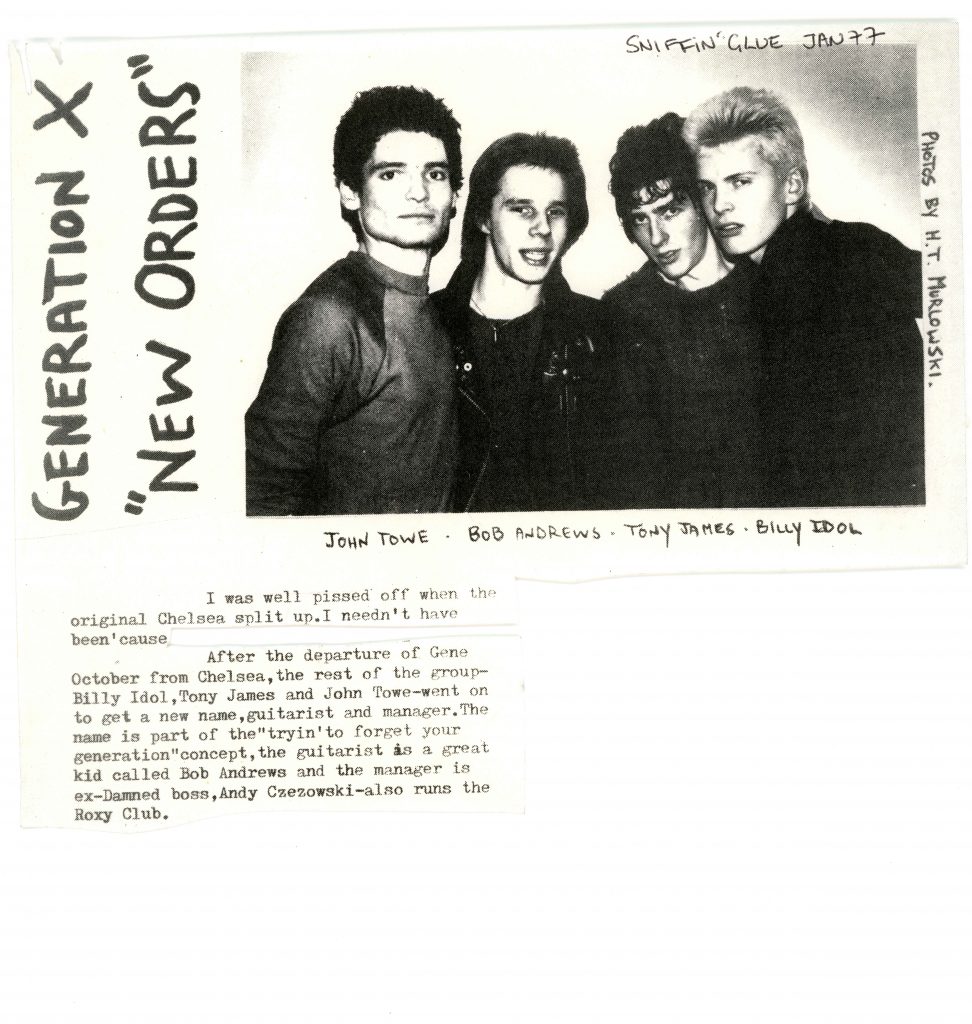 Generation X Press release Jan 1977 - The Roxy