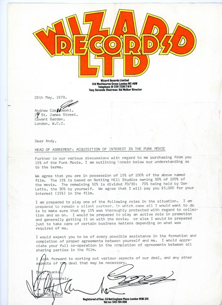 The Punk Rock Movie Letters 1977 - The Roxy