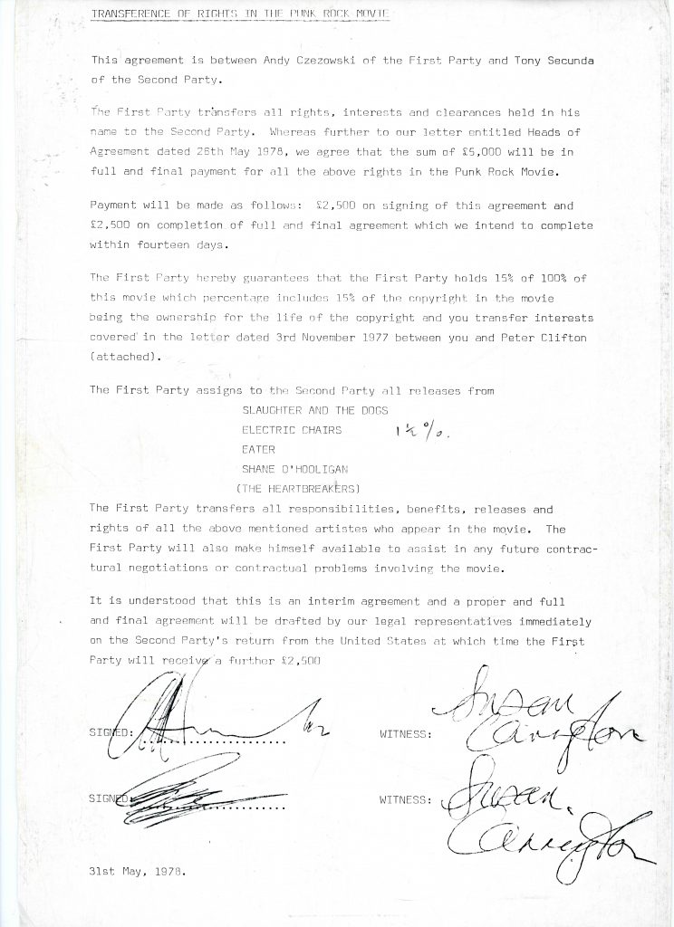 The Punk Rock Movie Letters 1977 - The Roxy